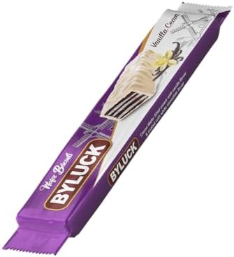 Kamara By Luck wafer biscuits with vanilla cream and covered with white ...