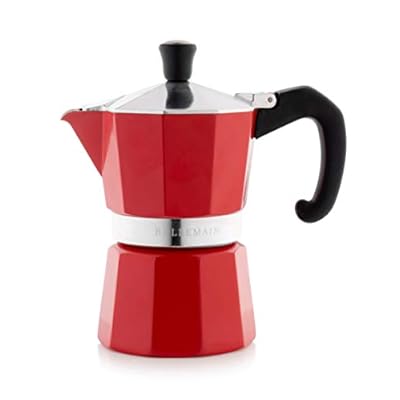 Bellemain Stovetop Espresso Maker Moka Pot (Red, 6 Cup) - Bellemain