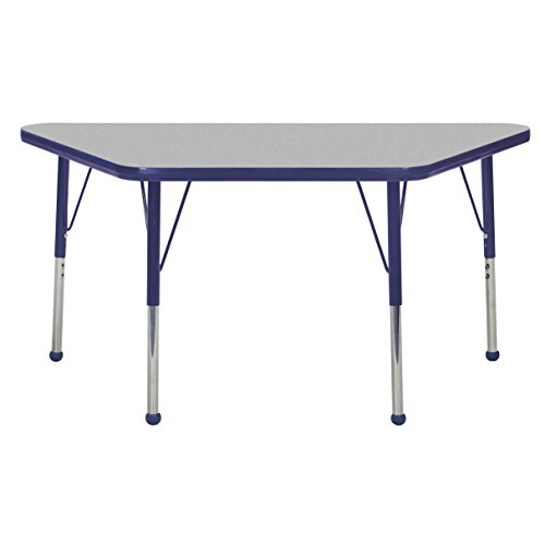 ECR4Kids Mesa Everyday 24" x 48" Trapezoid School Activity Table, Toddler Legs w/ Ball Glides ...