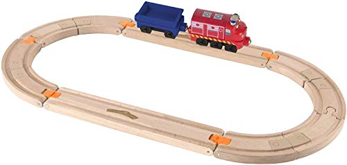 Wooden Train Set - Chuggington Wilson Rides The Rails Train Track Set ...