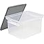 Storex Plastic File Tote Storage Box with Snap-On Lid, Letter/Legal ...