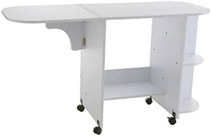 Amazon.com: White Sewing Machine Table W/Casters Stand: Furniture & Decor