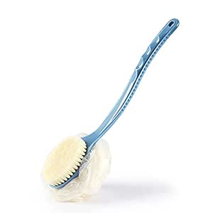 Amazon.com : Shower Body Brush with Bristles and Loofah,Back Scrubber ...