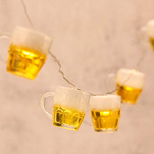 Impress Life 3D Beer Mug String Lights Decor, 10ft 15 LED with Remote ...
