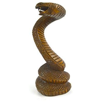 Amazon.com: Cobra Statue Snake Statue Decor King Cobra Wood Sclpture ...