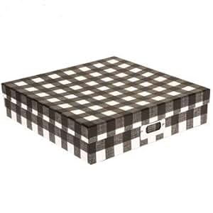 Amazon.com: Black & White Buffalo Check Storage Box - Large Archival ...
