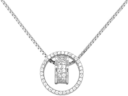 سعر عقد فضة عيار 925 دوائر مع فصوص شفافة من كريستال عصفور - فضي فى مصر ...