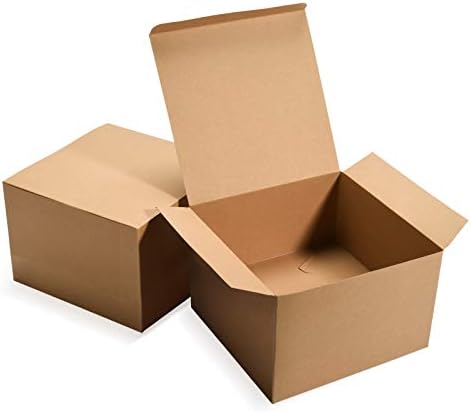 GSSUSA Brown Kraft Gift Boxes with Lids 5x5x3.5 Inch Gift Box for ...
