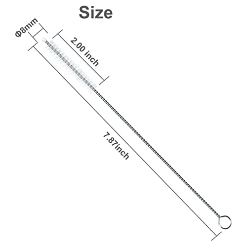 Straw Cleaner Brush, Extra Long Nylon Bristles and Stainless Steel ...
