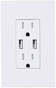 Lutron Satin Colors USB Charging Tamper Resistant Outlet, Wall Outlets ...