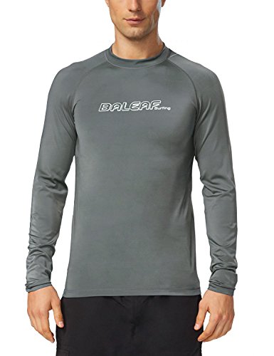 BALEAF Men's Long Sleeve Rashguard UPF 50+ Swim Rash Guard Water Shirts ...