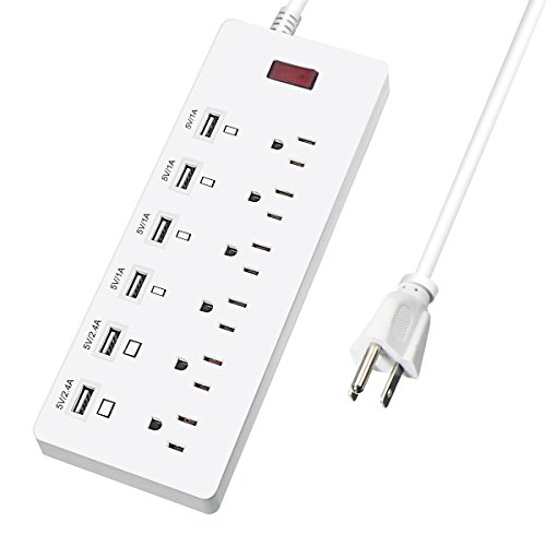 Buy Power Strip,ELEGIANT Surge Protector 6-Outlets & 6-Smart USB ...
