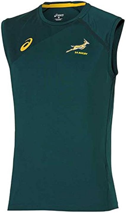 Asics Mens South Africa Rugby Springboks Sleeveless Training Top Vest ...