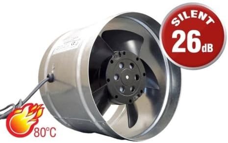 Metal Inline Extractor Fan Size 125mm Fireplace Ducting Ventilator ...