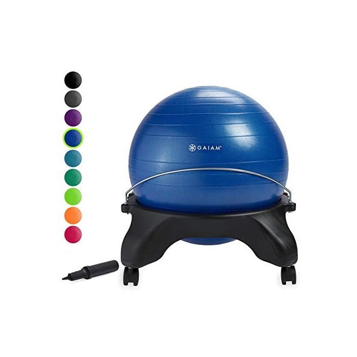 Gaiam Classic Backless Balance Ball Chair – Exercise Stability Yoga ...