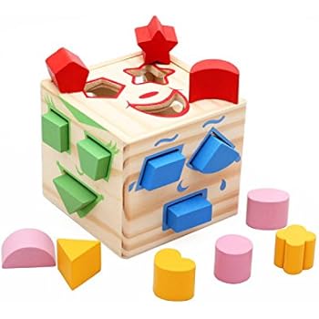 Amazon.com: GYBBER&MUMU Wooden Preschool Shape Puzzle: Toys & Games