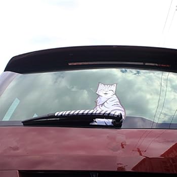 Amazon.com: Fochutech Car Auto Body Sticker Funny Cat Rear Windshield ...