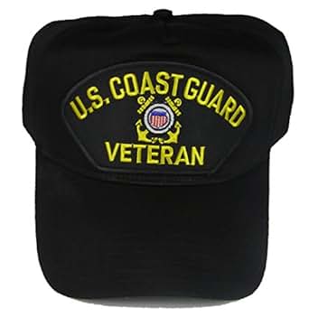 Amazon.com: U.S. COAST GUARD Veteran Hat with USCG Crest Cap - BLACK ...