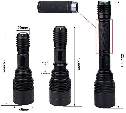Red Hunting Torch, Rechargeable LED Torch 500 Lumens One Mode ...