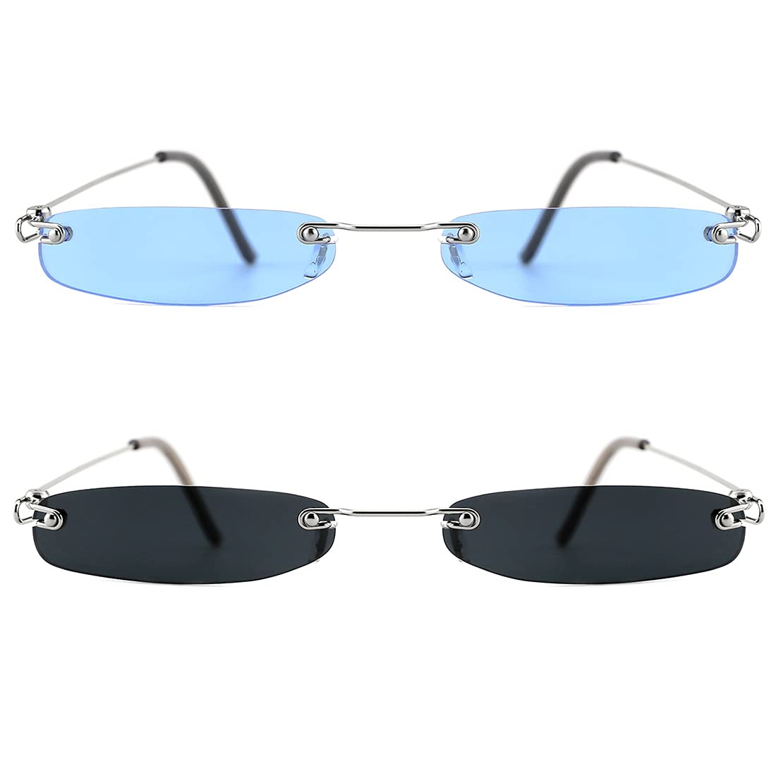 Buy Slocyclub Vintage Rectangle skinny Sunglasses for Women Men Retro ...