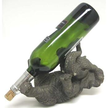 Amazon.com: Playful Elephant Tabletop Wine Bottle Holder Figurine ...