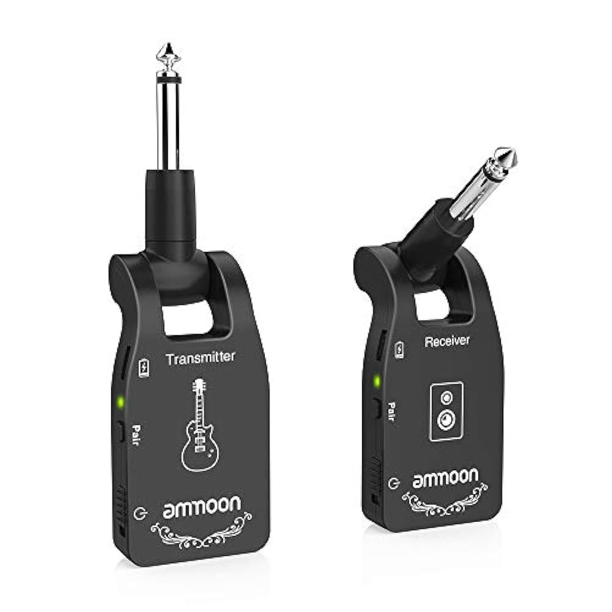 [해외] ammoon 기타 wireless 시스템 2.4GHz무선 송수신기 오디오 transmitter&리시버 280°회전 ...