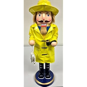 Amazon.com: Fisherman Holding Fishing Pole Wooden Christmas Nutcracker ...