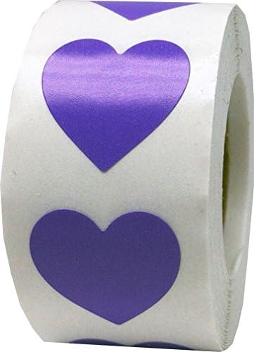Purple Heart Stickers, 19 mm 3/4 Inch Valentine’s Day Labels 500 Pack ...