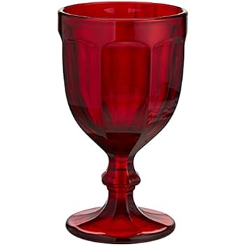 Amazon.com | Abbott Collection Glass Panel Goblet, Red: Wine Glasses
