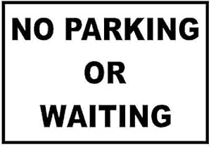 Amazon.com: Safety Signs 16x12in,No Parking Or Waiting,Vintage Tin Wall ...