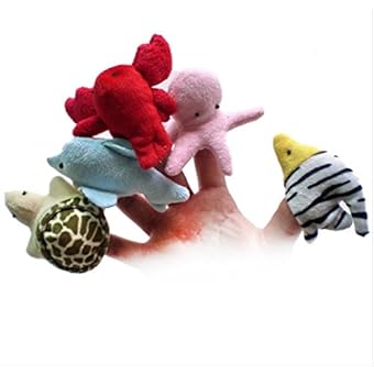 10pcs Funny Sea Marine Animals Hand Puppet Cute Starfish Octopus Shark ...