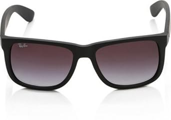 Amazon.com: Ray-Ban JUSTIN - RUBBER BLACK Frame GREY GRADIENT Lenses ...