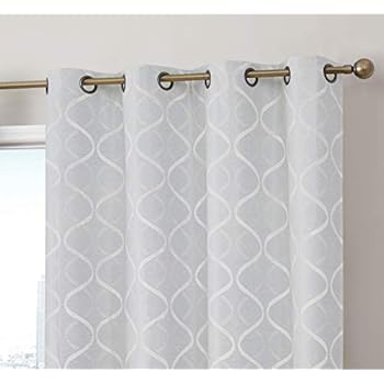 Amazon.com: HLC.ME Lattice Flocked 100% Complete Blackout Thermal Insulated Window Curtain ...