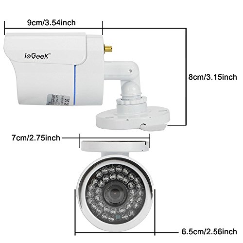 Bullet IP Camera Outdoor -ieGeek Waterproof Home Security Surveillance ...