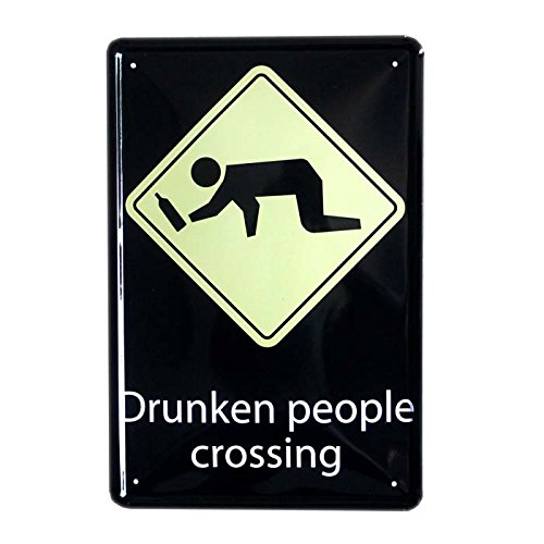 Amazon.com: metal Signs PLUMTALL Drunken People Crossing Vintage Retro ...