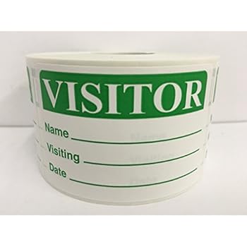 Amazon.com : 500 Labels Green 2x3 Visitor Name Tag Date Badge Tag ...