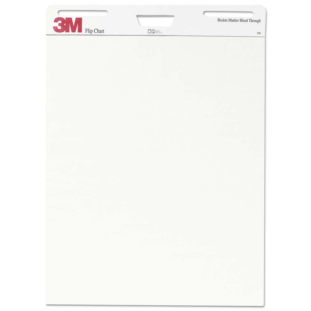 3M Flip Charts, 25"x30", White, 40 Sheets/Pad, 2 Pads/Carton MMM570 ...