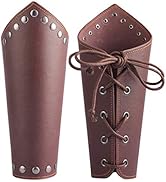 Amazon.com: GelConnie Leather Gauntlet Wristband Medieval Bracers ...