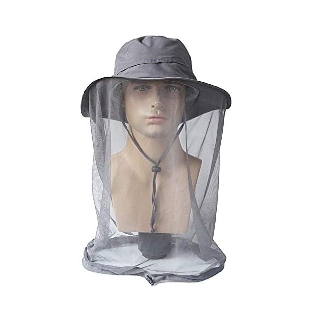 Mosquito Head Net Hat, Breathable Sun Hat Beekeeper Hat Cap with Veil ...