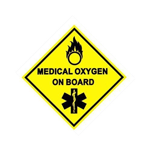 2 x CAUTION- OXYGEN CYLINDER STORAGE- Safety, warning, workplace ...