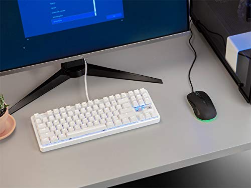 Monoprice Brown Switch Tenkeyless Mechanical Keyboard – Backlit – White ...