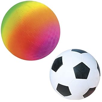 AJPSales Kickball Set - One 18 inch Large Rainbow Kickball And One 8 ...