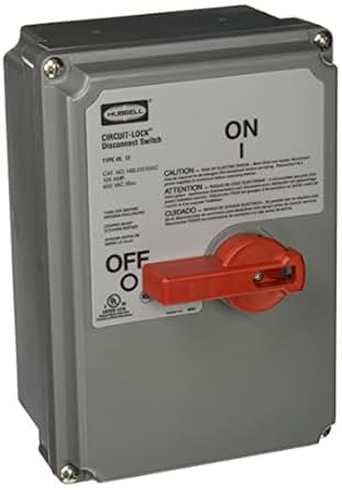 Hubbell HBLDS10AC Disconnect with Auxiliary Contact, 100 amp, Unfused ...