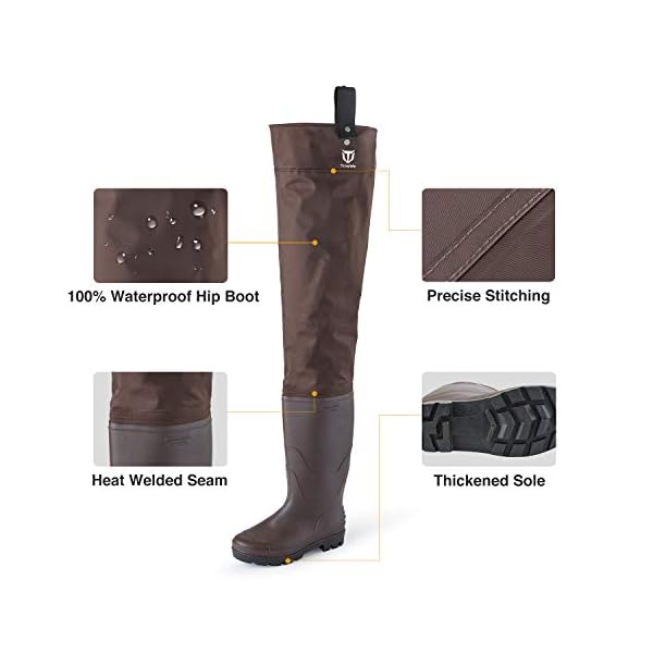 TIDEWE Hip Wader, Lightweight Hip Boot for Men and Women, 2-Ply PVC ...
