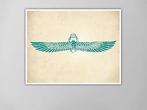 Amazon.com: Winged Scarab Print, Egyptian Art Print, Home Decor, Winged ...