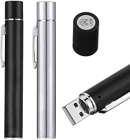 Pen Torch Reusable, 2 PCS Diagnostic Medical Penlight USB Rechargeable ...