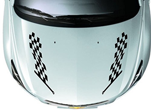 ONLINEMART CHECKERED FLAGS CAR STICKER - Car And Bike Care