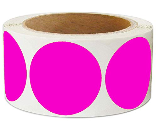 Fluorescent Pink Labels 2 inch Round Color Coding Dot Stickers ...