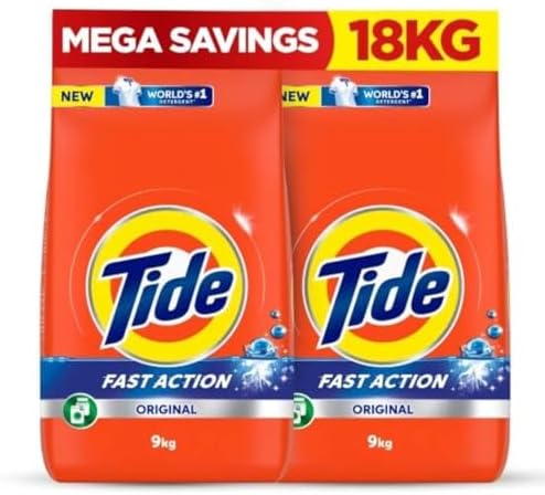 Tide Fast Action Laundry Detergent Powder, 9 KG x 2, Dual Pack, 18 kg ...