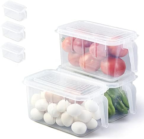 SKY-TOUCH 3 Pieces Refrigerator Organizer, Stackable Plastic Kitchen ...